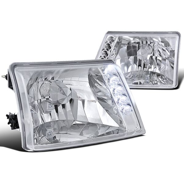 98-00 Ford Ranger LED DRL Headlights - Chrome