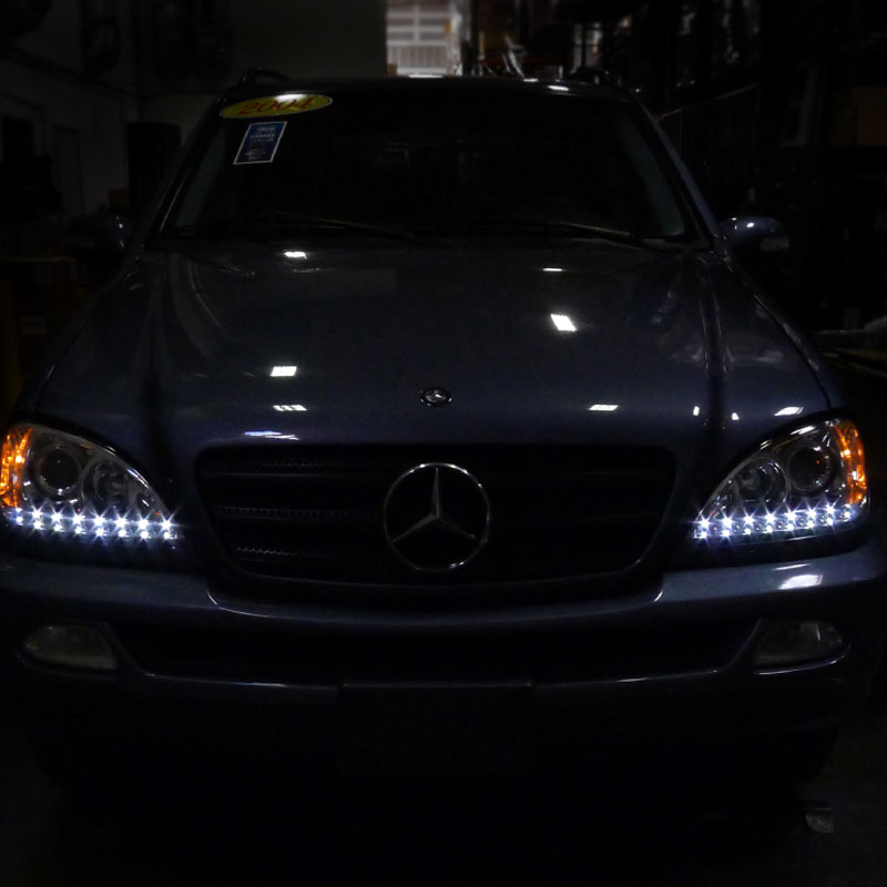 98-01 Mercedes Benz W163 ML-Class SMD LED Strip Projector Headlights ...
