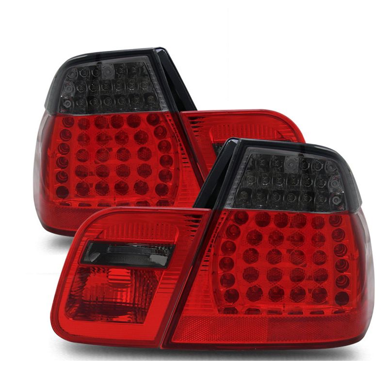 99-01 BMW 3-Series E46 Sedan Performance LED Tail Lights - Red / Smoked