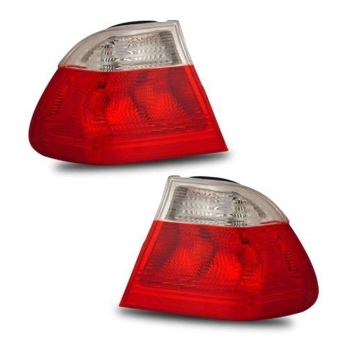 99-01 BMW E46 3-Series 4dr Red Clear Tail Lights - Side Piece