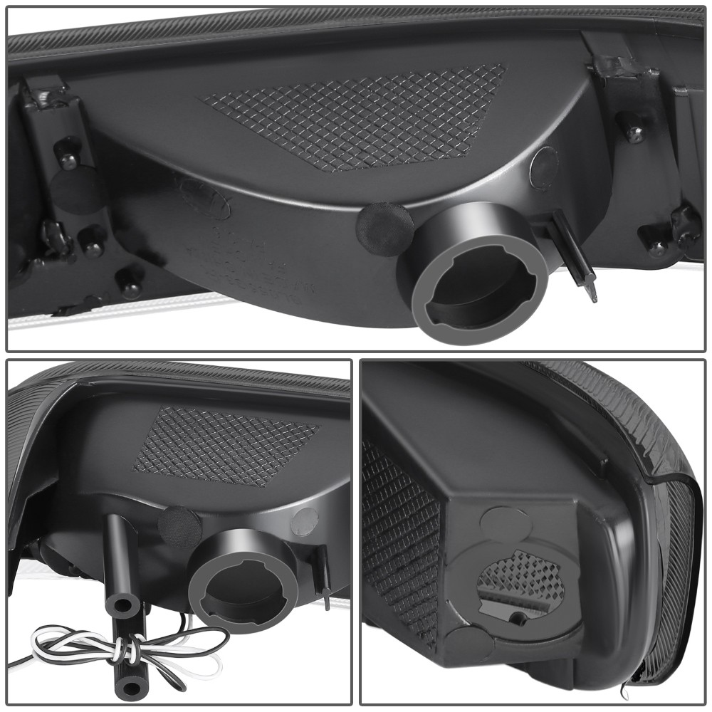 99-02 Chevy Silverado / 00-06 Suburban Tahoe LED DRL Headlights - Black ...