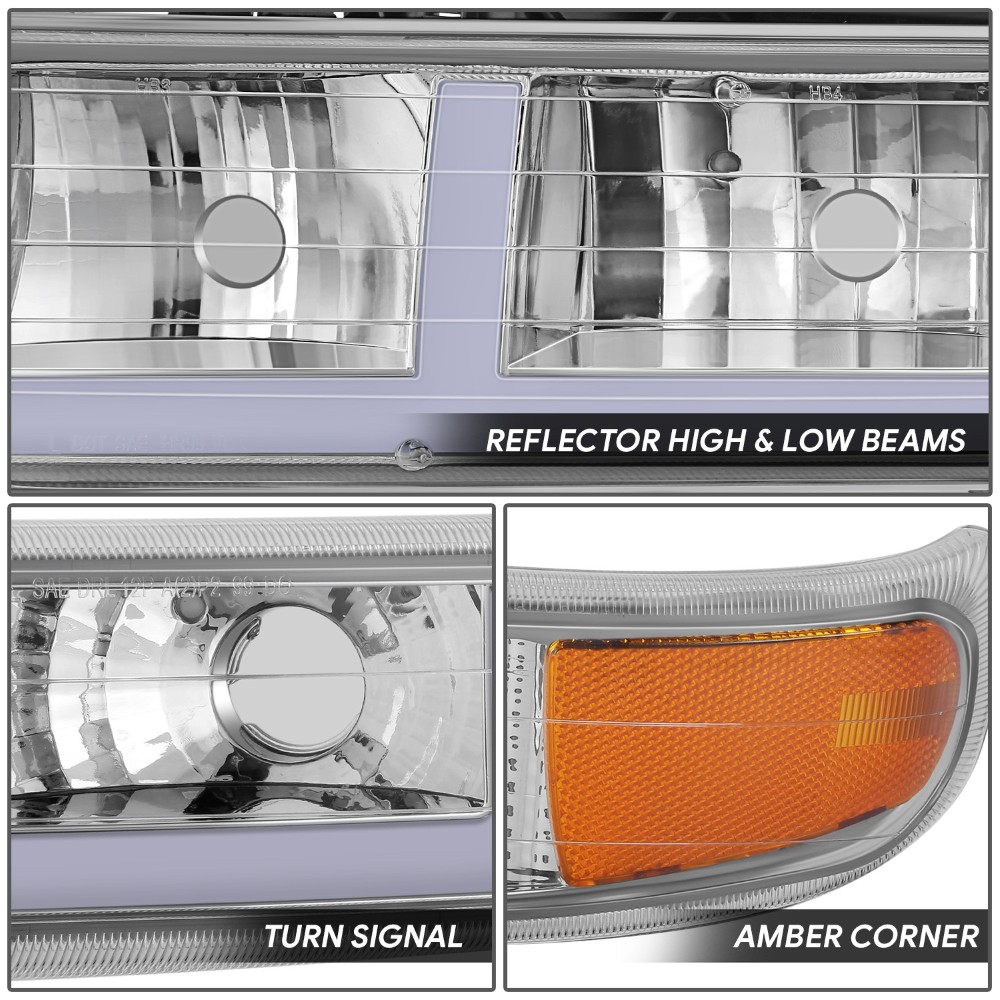 99-02 Chevy Silverado / 00-06 Suburban Tahoe LED DRL Headlights ...