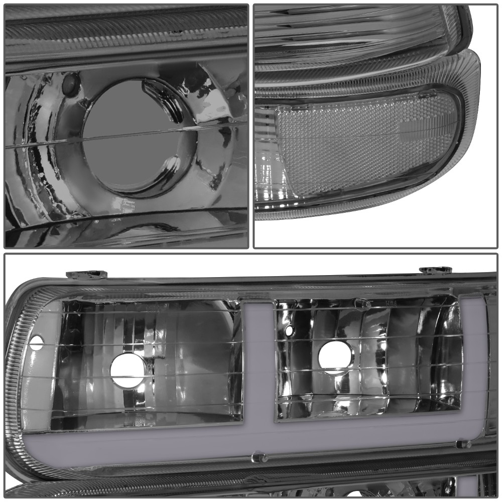 99-02 Chevy Silverado / 00-06 Suburban Tahoe LED DRL Headlights ...