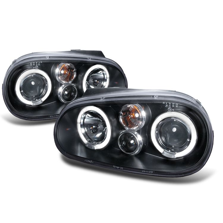 99-05 Volkswagen Golf / GTI MK4 Angel Eye Halo Projector Headlights - Black