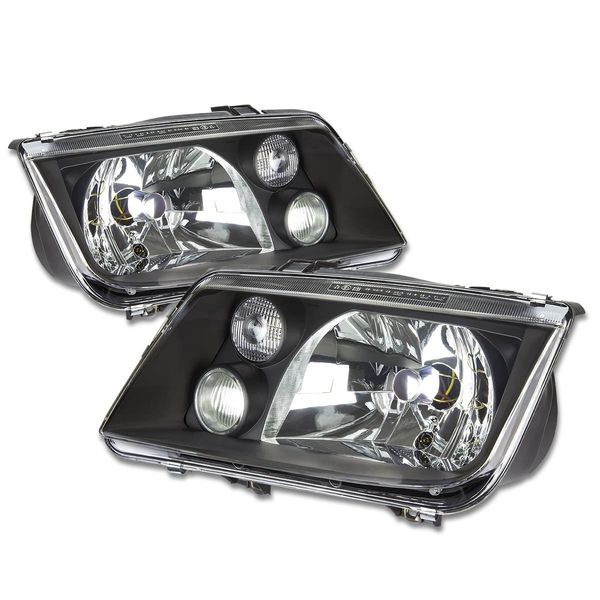 99-05 Volkswagen Jetta MK4 Bora Crystal Headlights - Black