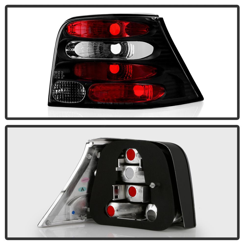 SPYDER 99-06 Volkswagen Golf / R32 MK4 Euro Altezza Tail Lights - Black ...