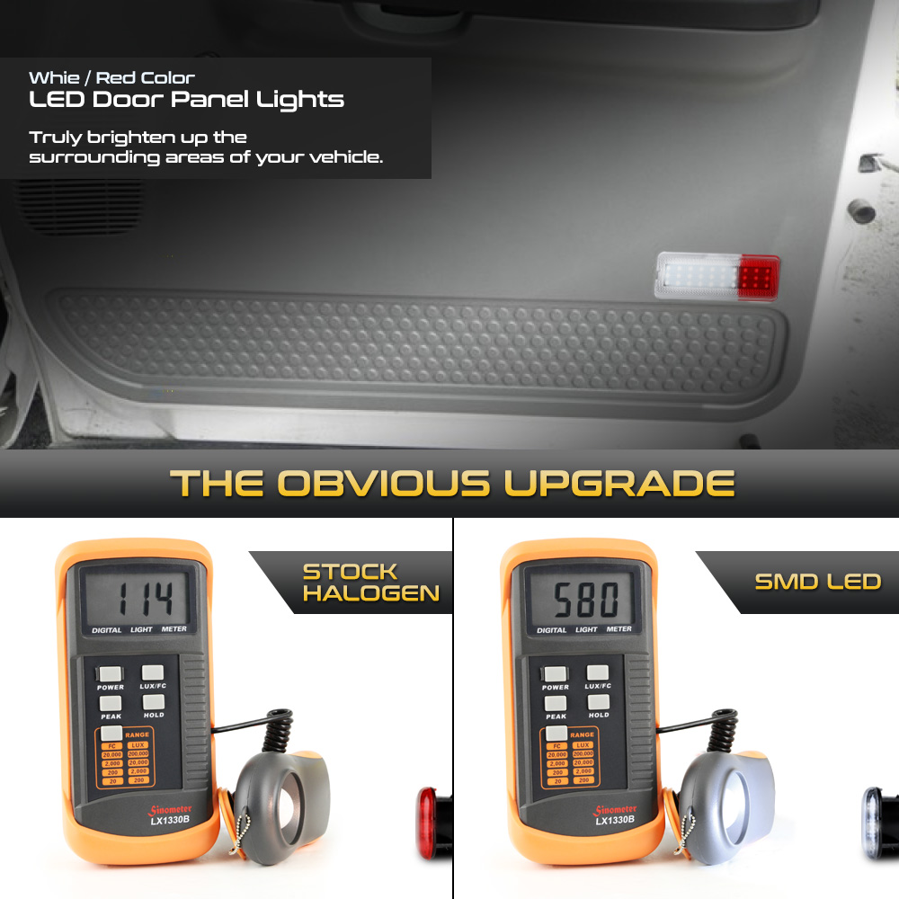 99-07 Ford F250 F350 Superduty Excursion Red / White LED Interior Door ...