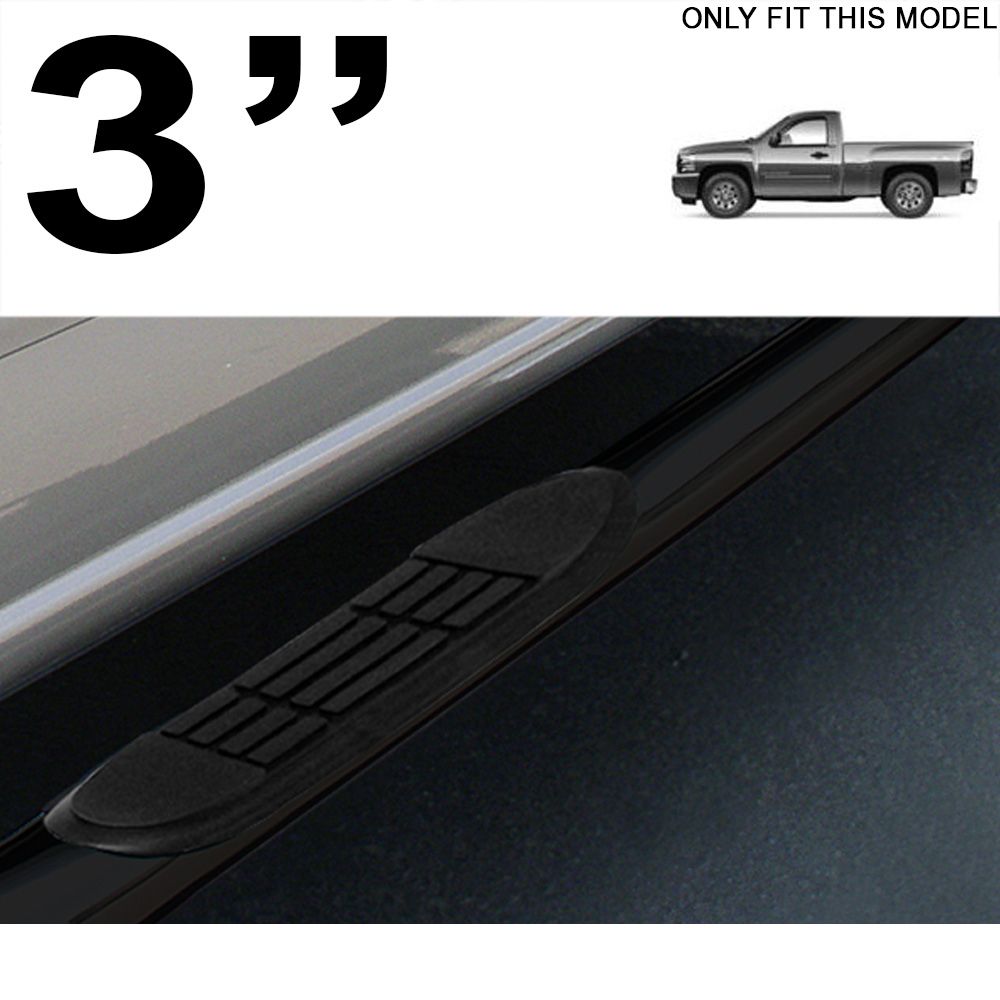 99-09 Chevy Silverado Regular Cab Stainless Steel Side Step Bar (Black)