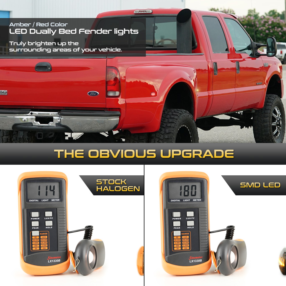 99-10 Ford F250 F350 F450 Dually LED Dually Fender Marker Lights ...