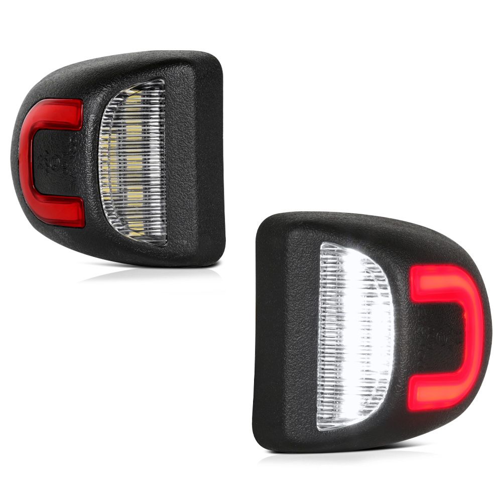 99-13 Chevy Silverado White LED License Plate Light + RED C LED Strips ...