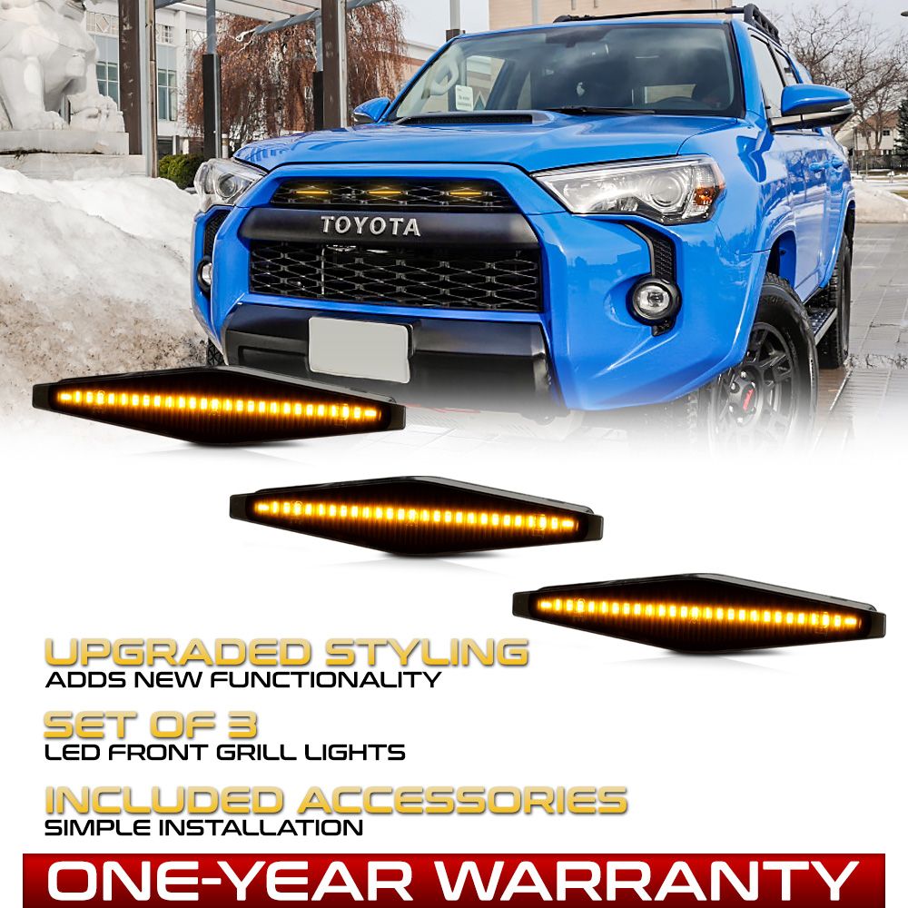 Amber LED Front Grille Lights For 2014-2023 Toyota 4Runner - Smoked ...