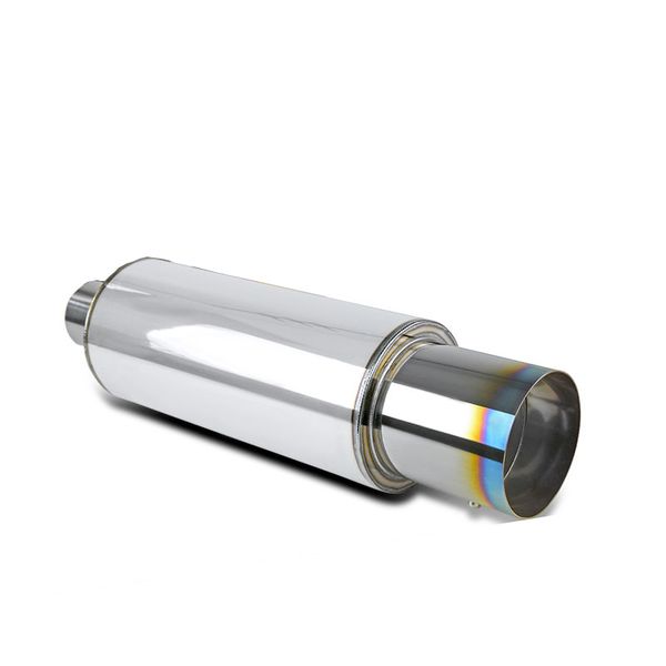 4" Tip Universal Burnt Design 2.5" Inlet JDM N1-Style Exhaust Muffler+ ...