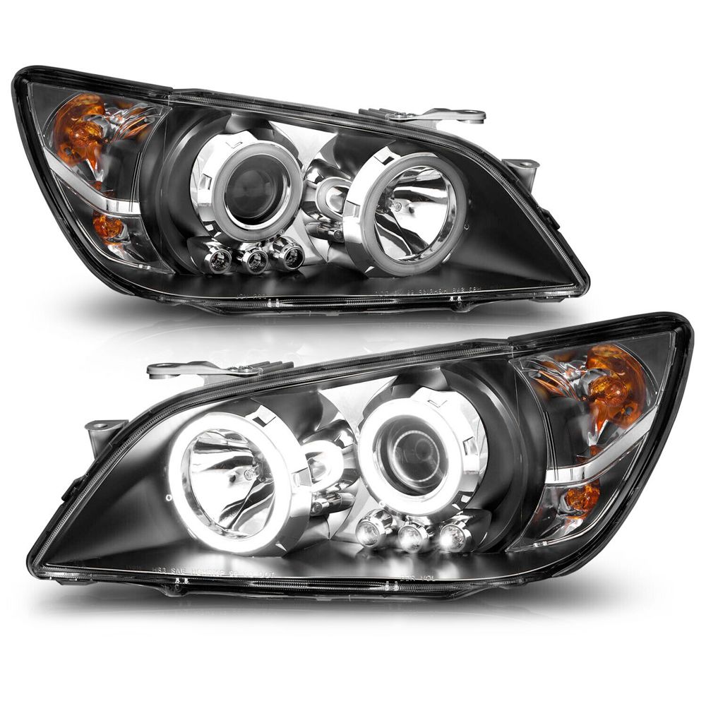 CG® 01-05 Lexus IS300 JDM Black Projector Headlights Dual Halo 02-AZ ...