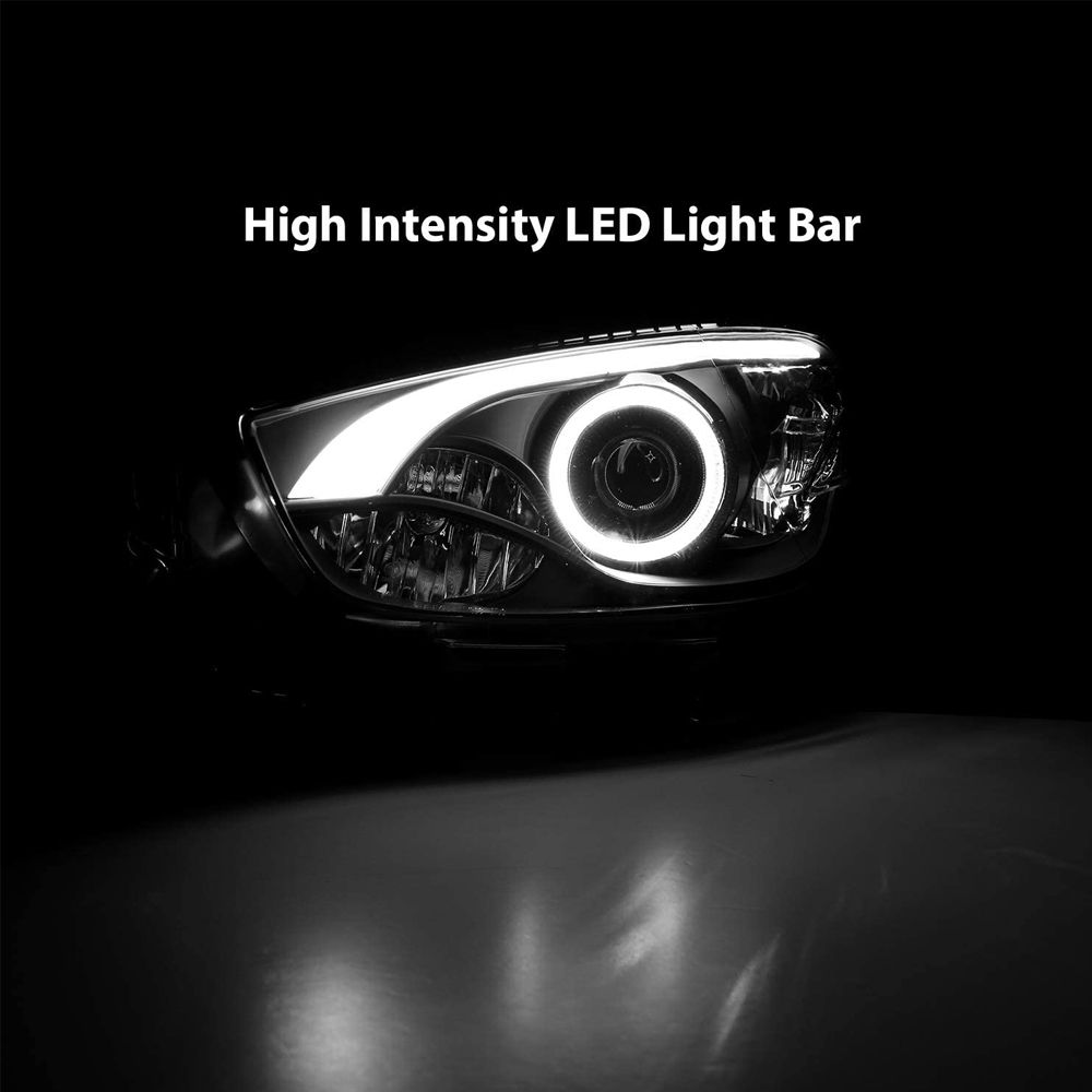 CG® 13-16 Mazda CX-5 [Halogen Model] Projector Headlights with LED Halo / DRL Strip - Black