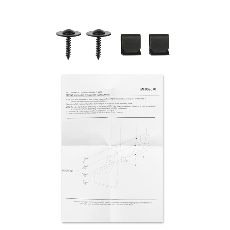 Chevy 14-18 Silverado Pickup Front & Rear Mud Flaps Splash Guards ...