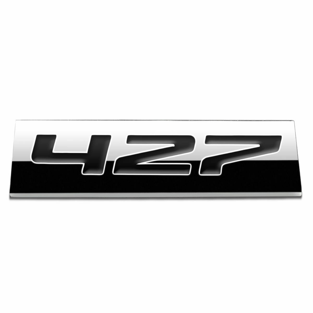 Chrome Finish Metal Emblem - 427 - Black Letters