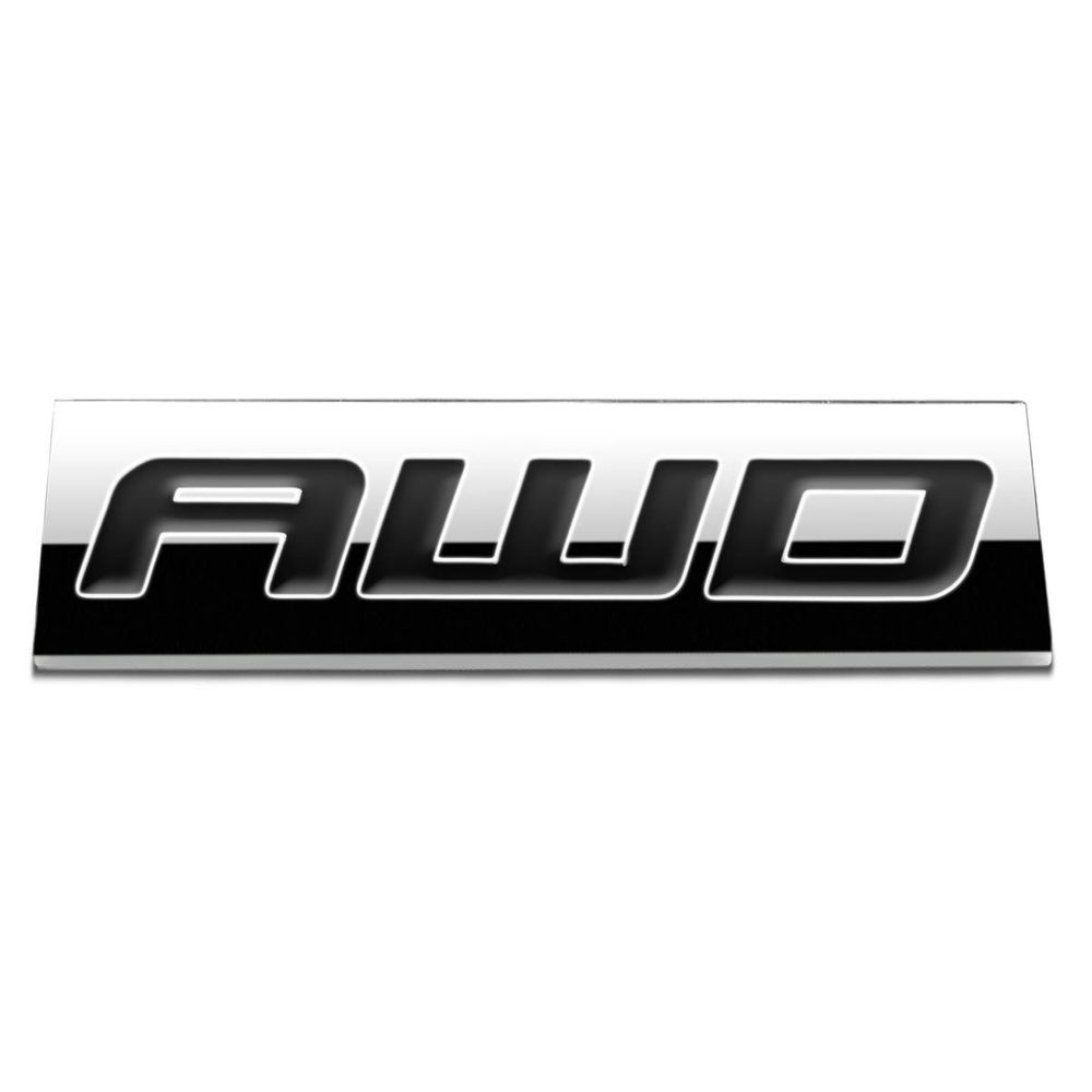 Chrome Finish Metal Emblem - AWD - Black Letters
