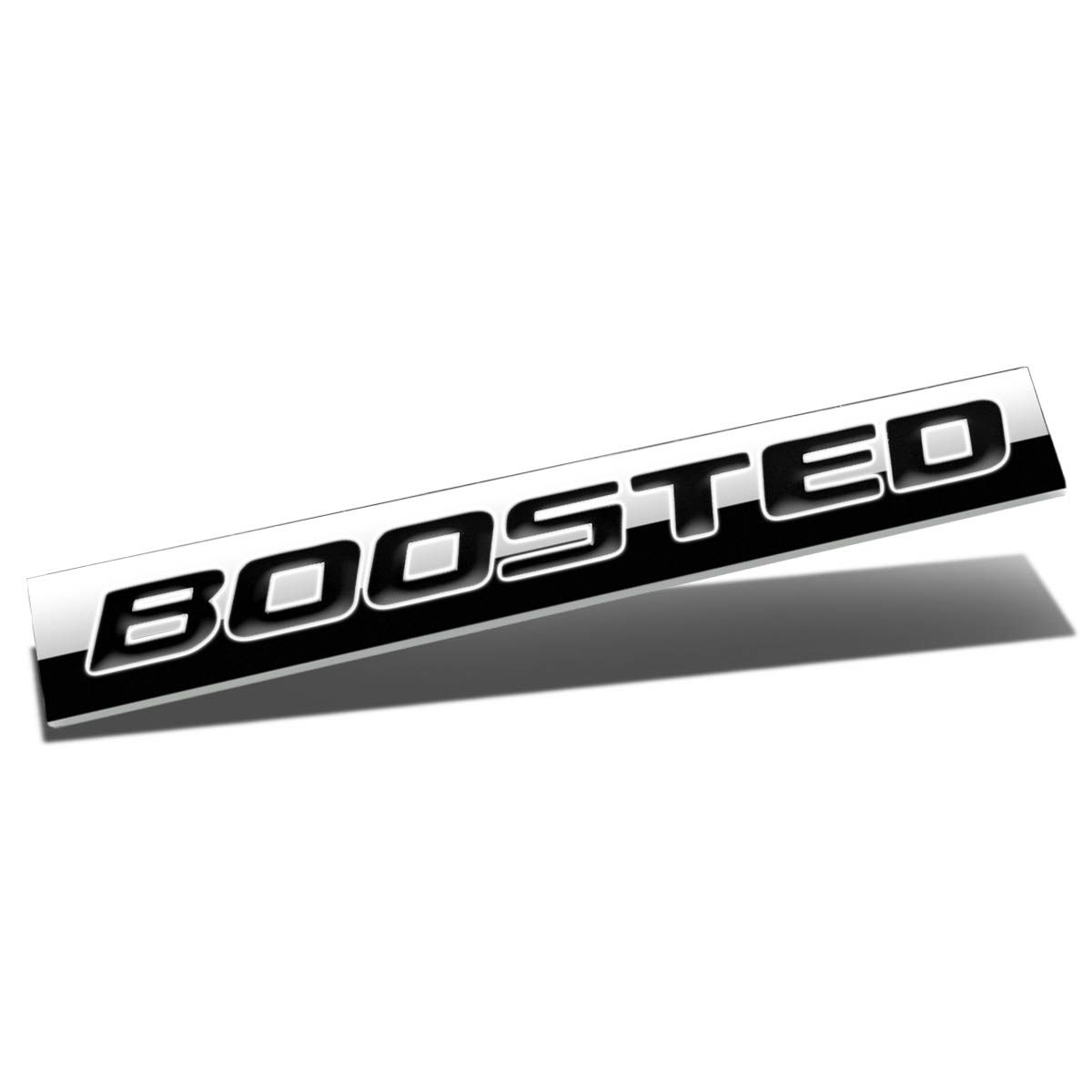 Chrome Finish Metal Emblem - Boosted - Black Letters