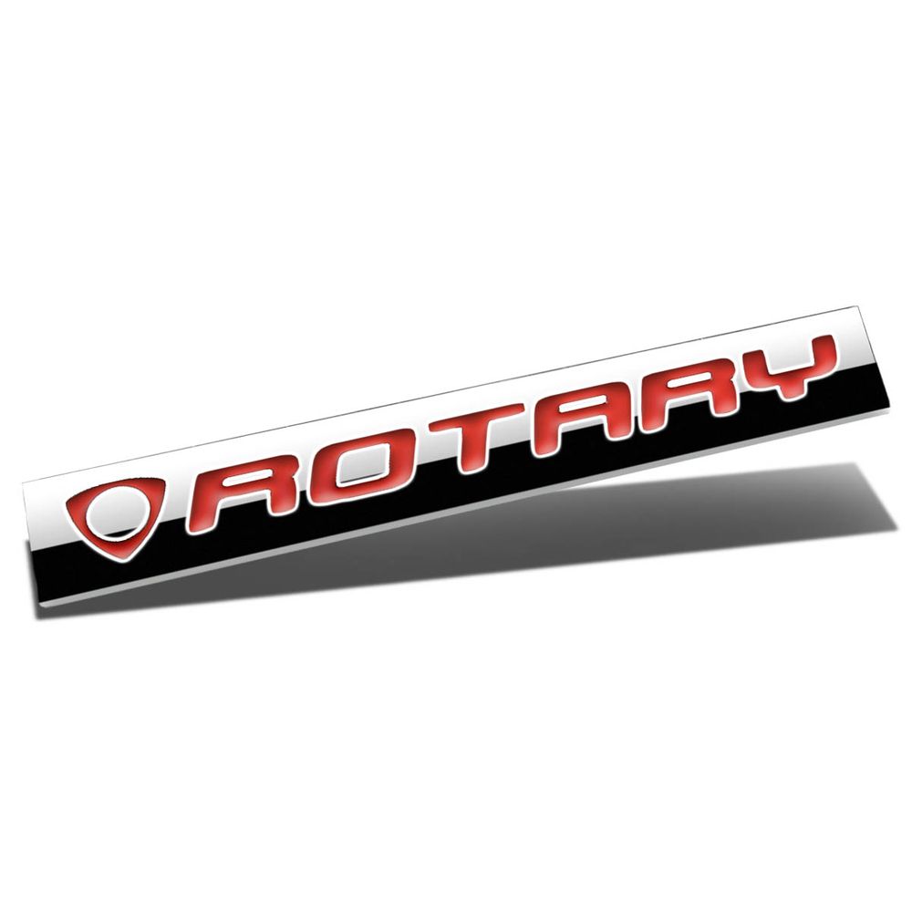 Chrome Finish Metal Emblem Rotary Badge (Red Letter)