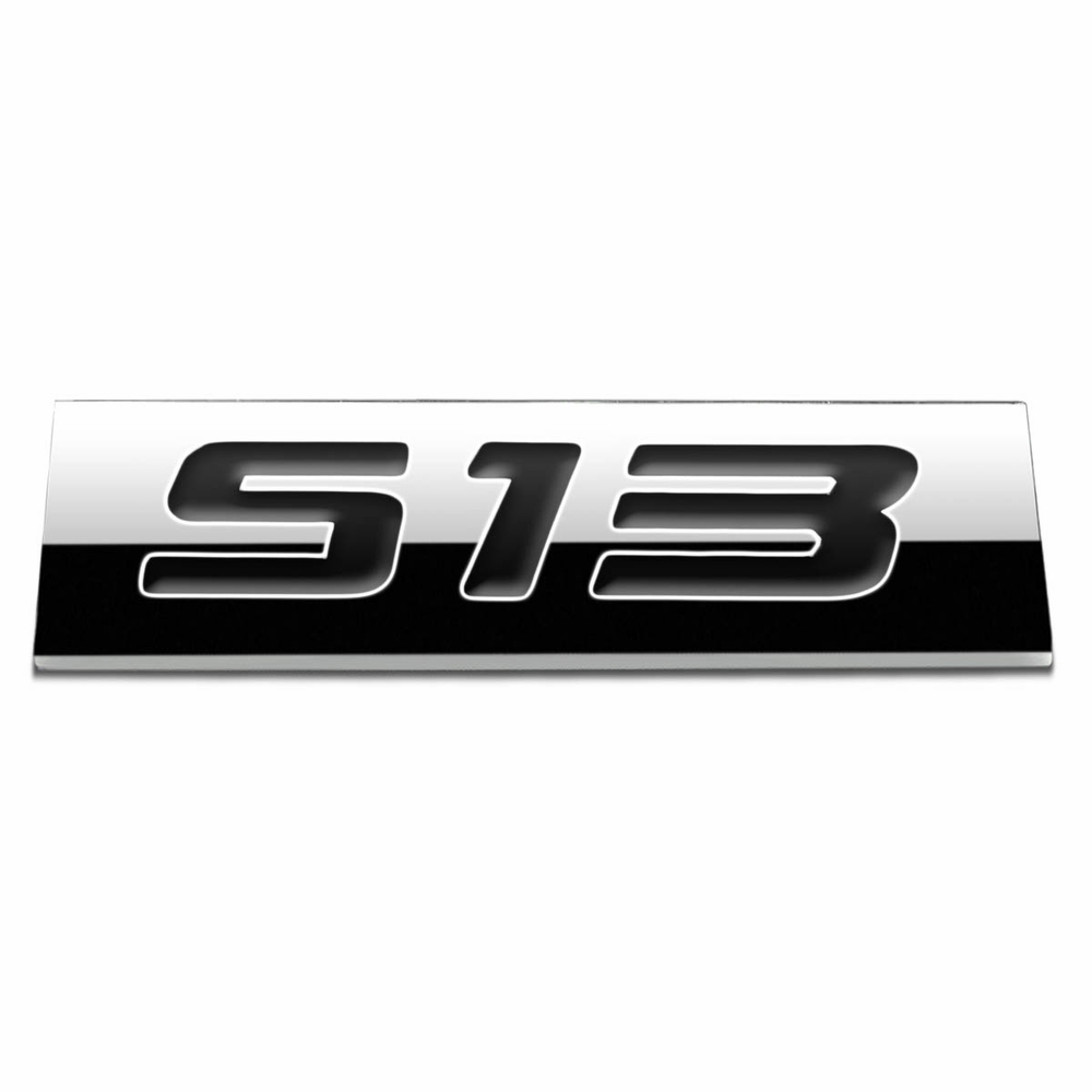 Chrome Finish Metal Emblem - S13 - Black Letters