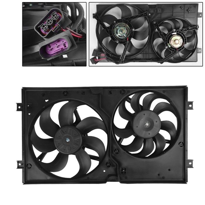 Dual Radiator Cooling Fan w/ Motor Assembly for 98-05 VW Beetle