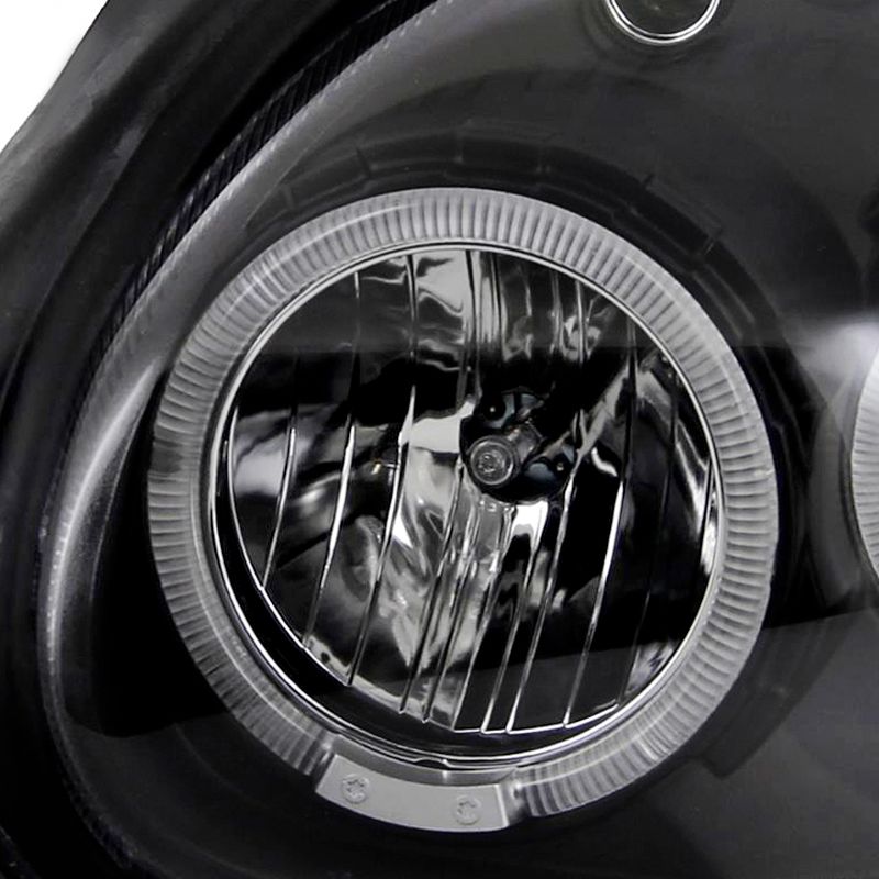 HID Xenon + 00-02 Dodge Neon Euro Style Crystal Headlights - Black