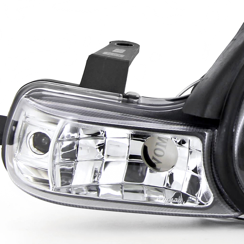 HID Xenon + 00-02 Dodge Neon Euro Style Crystal Headlights - Black