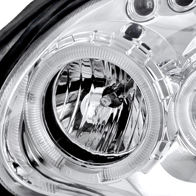 HID Xenon + 00-02 Dodge Neon Euro Style Crystal Headlights - Chrome