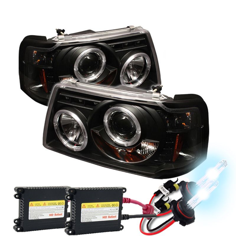HID Xenon + 01-11 Ford Ranger Angel Eye Halo & LED Projector Headlights ...