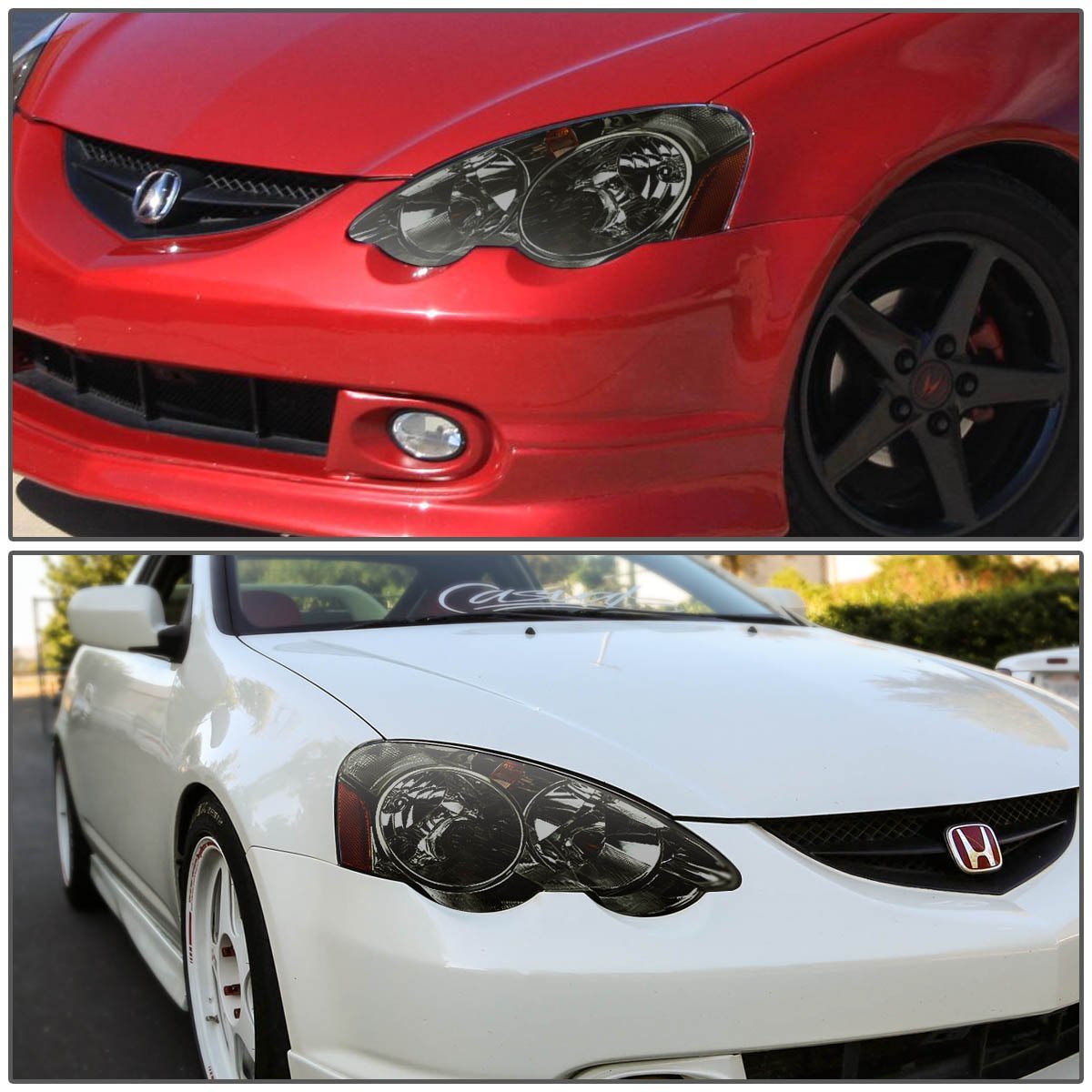 HID Xenon + 02-04 Acura RSX JDM Style Crystal Headlights - Smoked