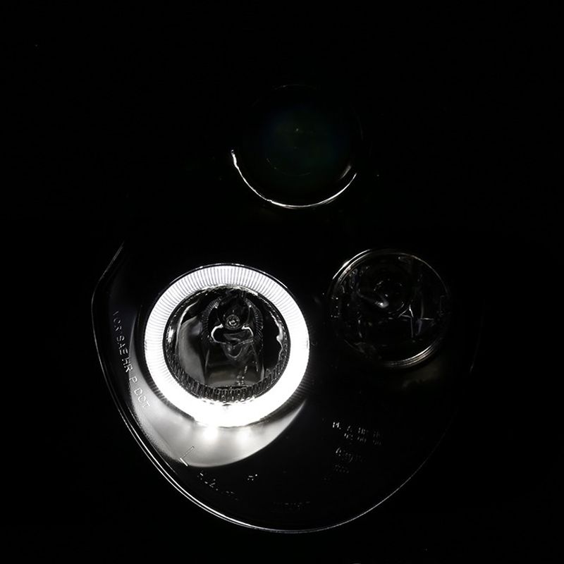 HID Xenon + 02-05 Mini Cooper LED DRL Halo Projector Headlights Black