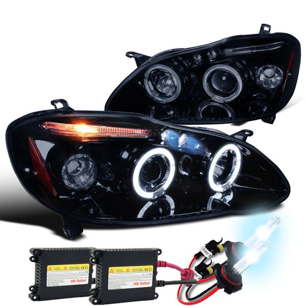 HID Xenon + 03-08 Toyota Corolla Angel Eye Halo & LED Projector ...