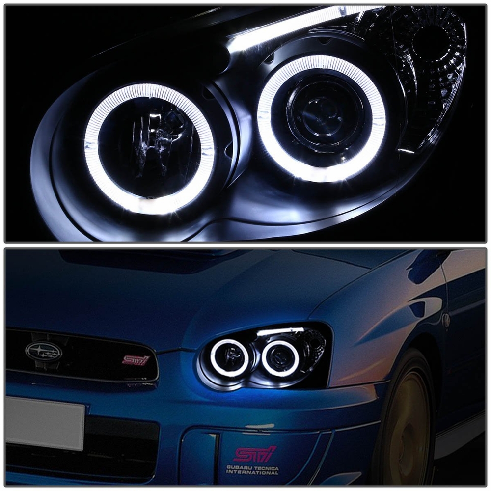 HID Xenon + 04-05 Subaru Impreza WRX / STI Angel Eye Halo & Neon Strip ...