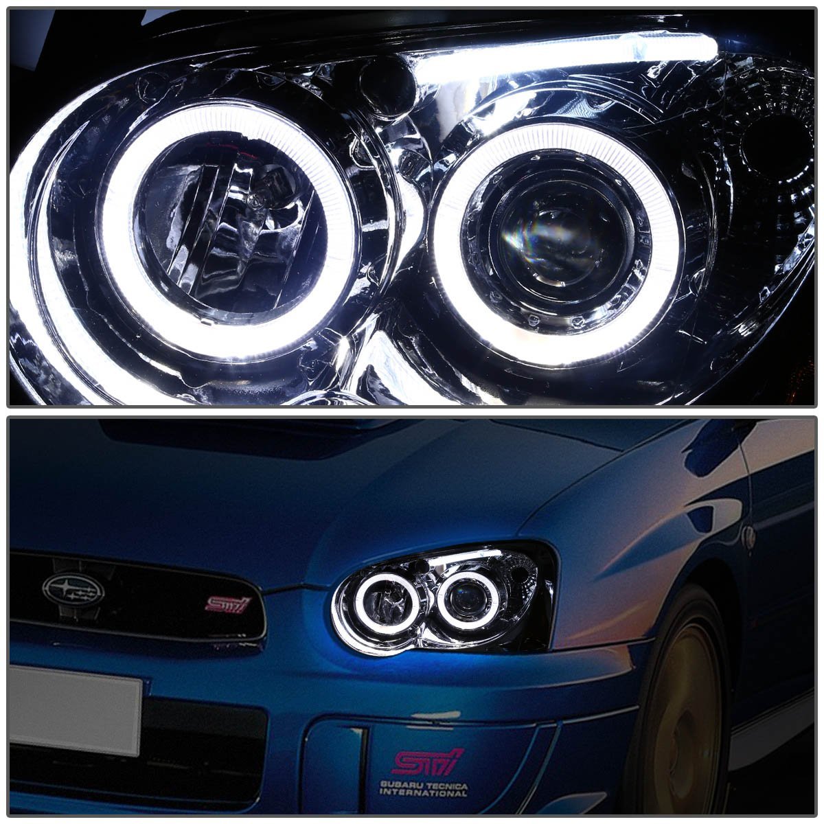 HID Xenon + 04-05 Subaru Impreza WRX / STI Angel Eye Halo & Neon Strip ...