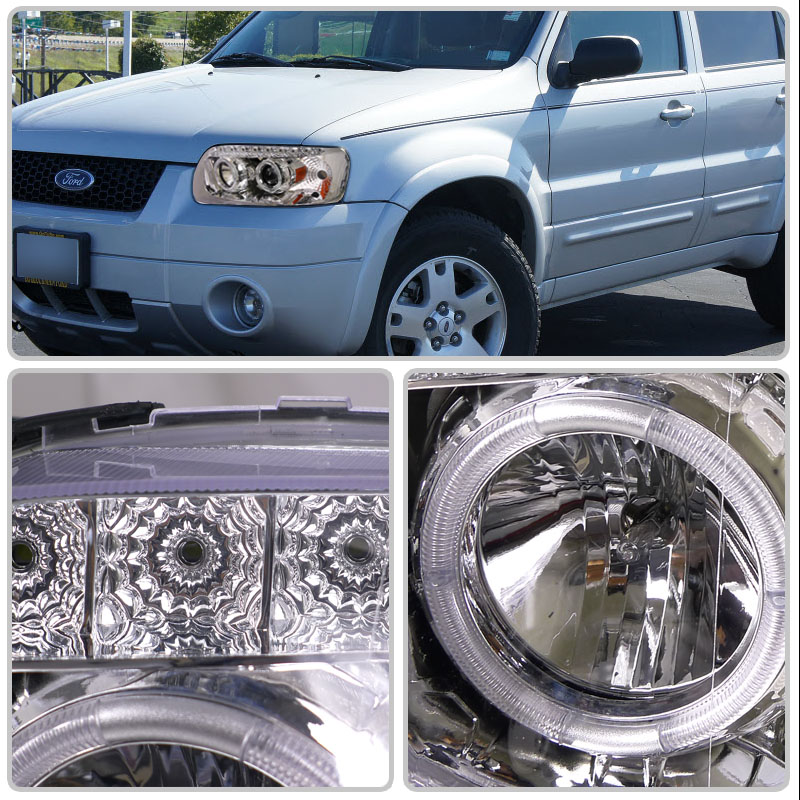 HID Xenon + 05-07 Ford Escape LED Halo & LED DRL Projector Headlights ...