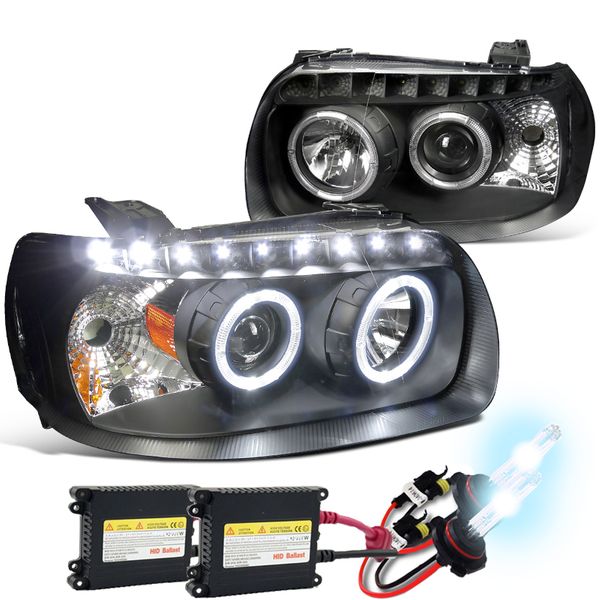 HID Xenon + 05-07 Ford Escape LED Halo & LED DRL Projector Headlights ...