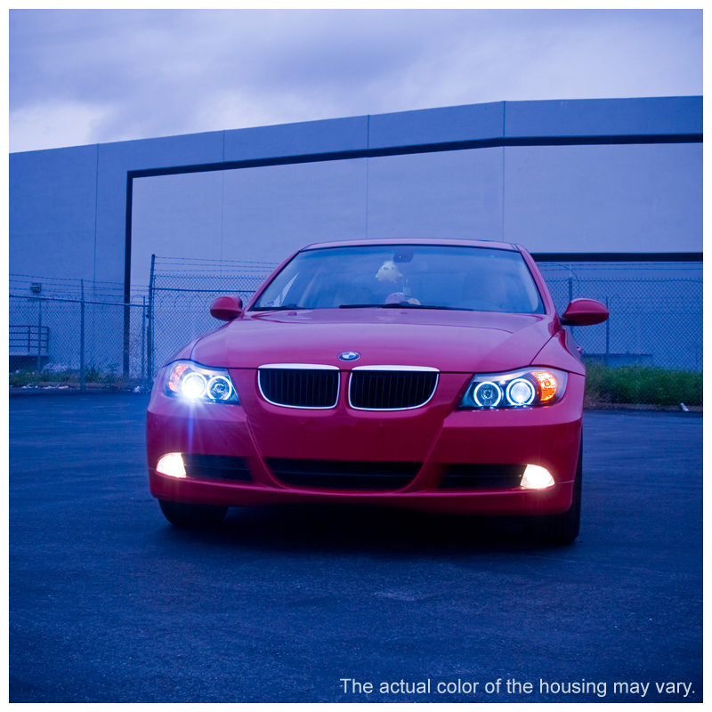 HID Xenon + 06-08 BMW E90 3-Series Sedan Angel Eye Halo Projector ...
