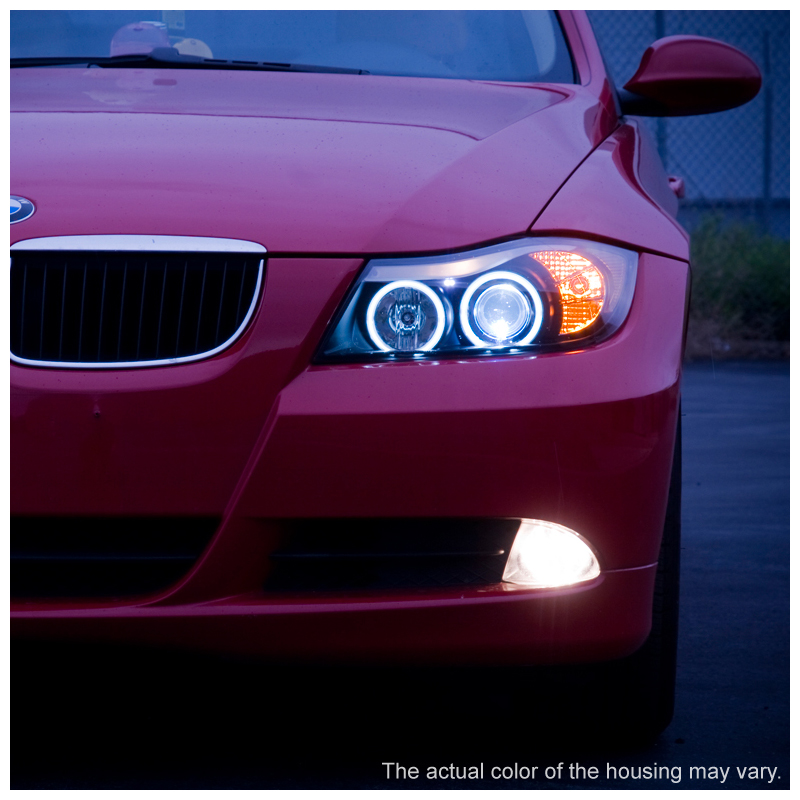 HID Xenon + 06-08 BMW E90 3-Series Sedan Angel Eye Halo Projector ...