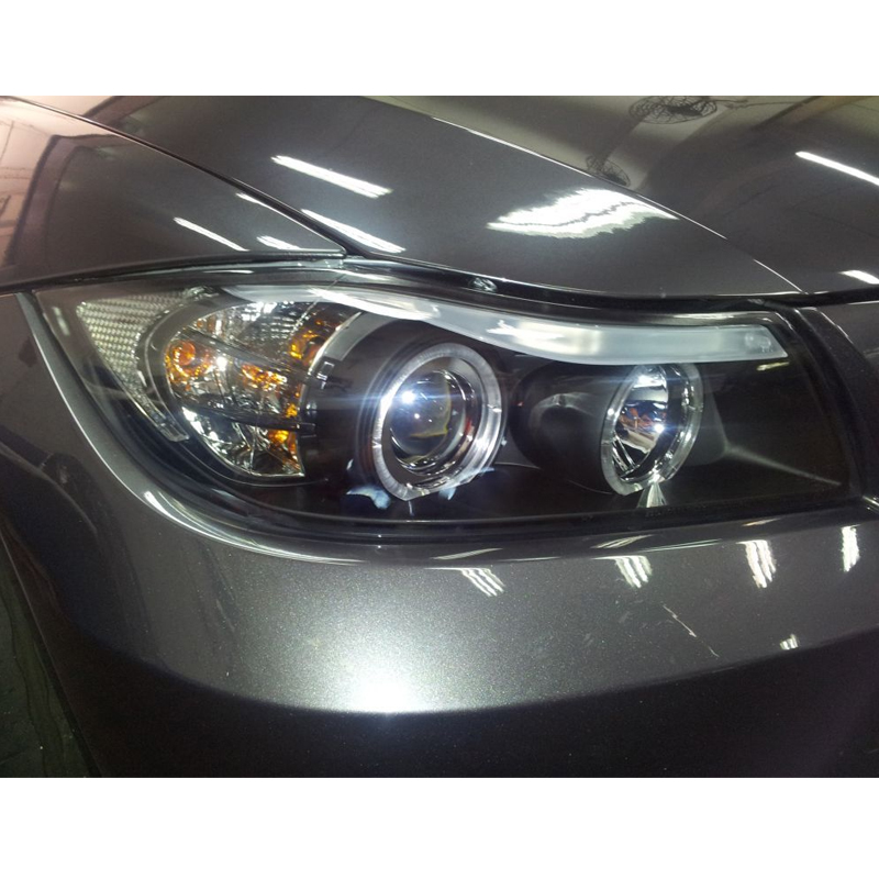 HID Xenon + 06-08 BMW E90 3-Series Sedan Angel Eye Halo Projector ...