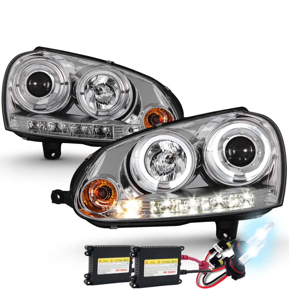 HID Xenon + 06-08 Volkswagen Golf / Jetta / Rabbit Angel Eye Halo & LED ...