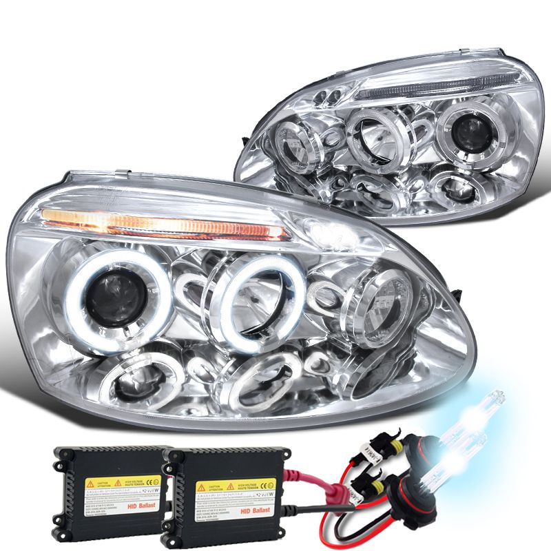 HID Xenon + 06-08 VW Golf / Rabbit / Jetta Angel Eye Halo Projector ...