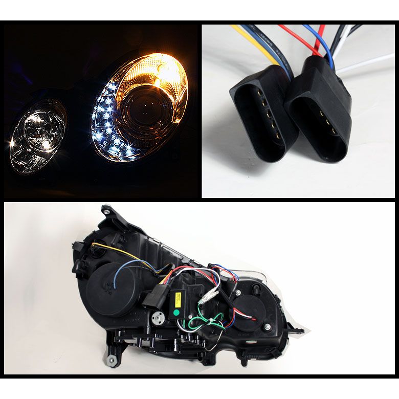 HID Xenon + 07-09 Mercedes Benz E-Class W211 DRL LED Projector Headlights