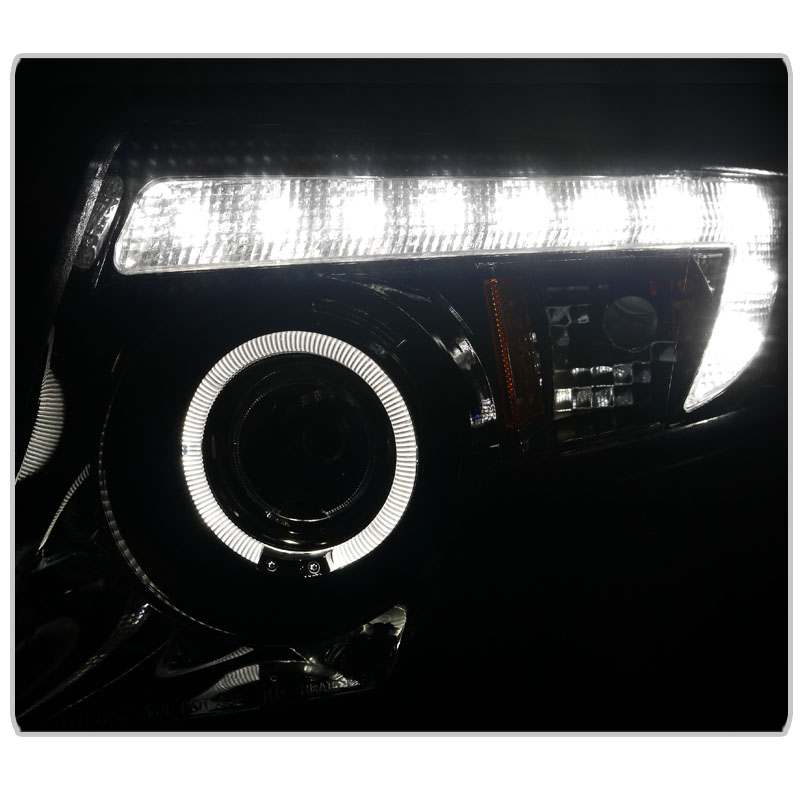 HID Xenon + 07-10 Ford Edge Halo & LED DRL Projector Headlights - Chrome