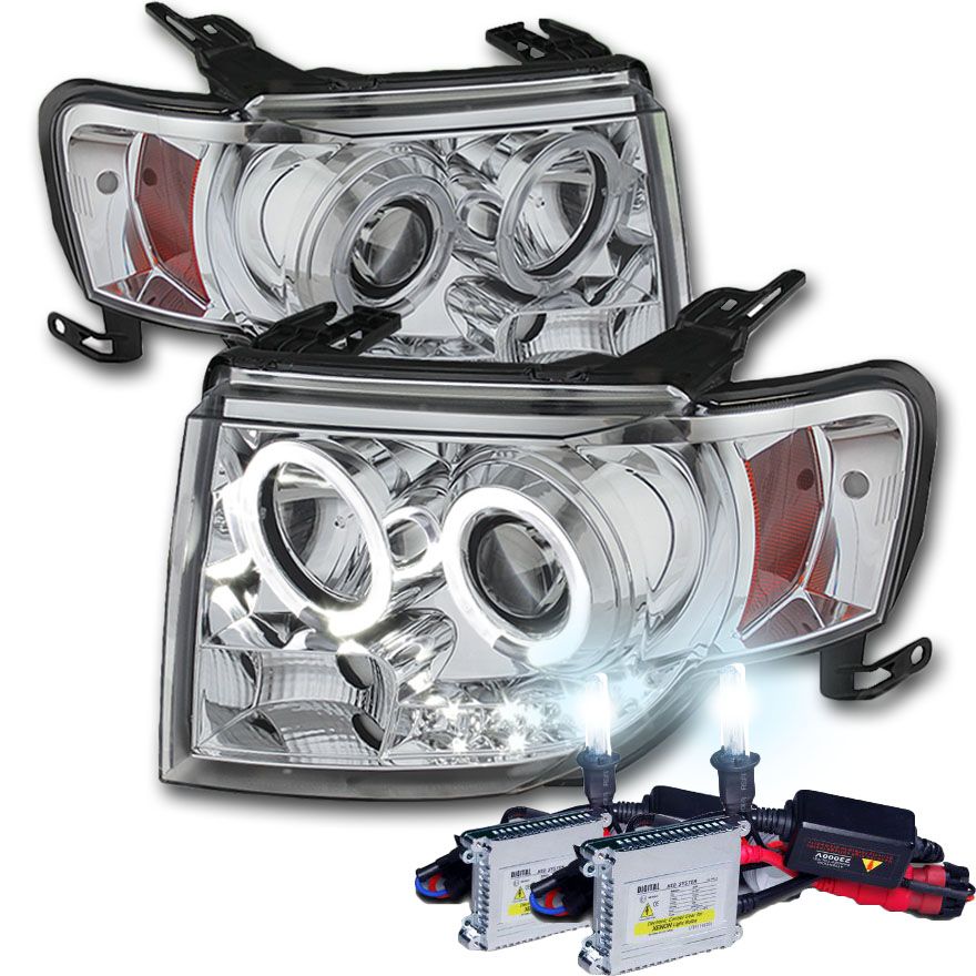 HID Xenon + 08-12 Ford Escape Angel Eye Halo & LED Strip Projector ...