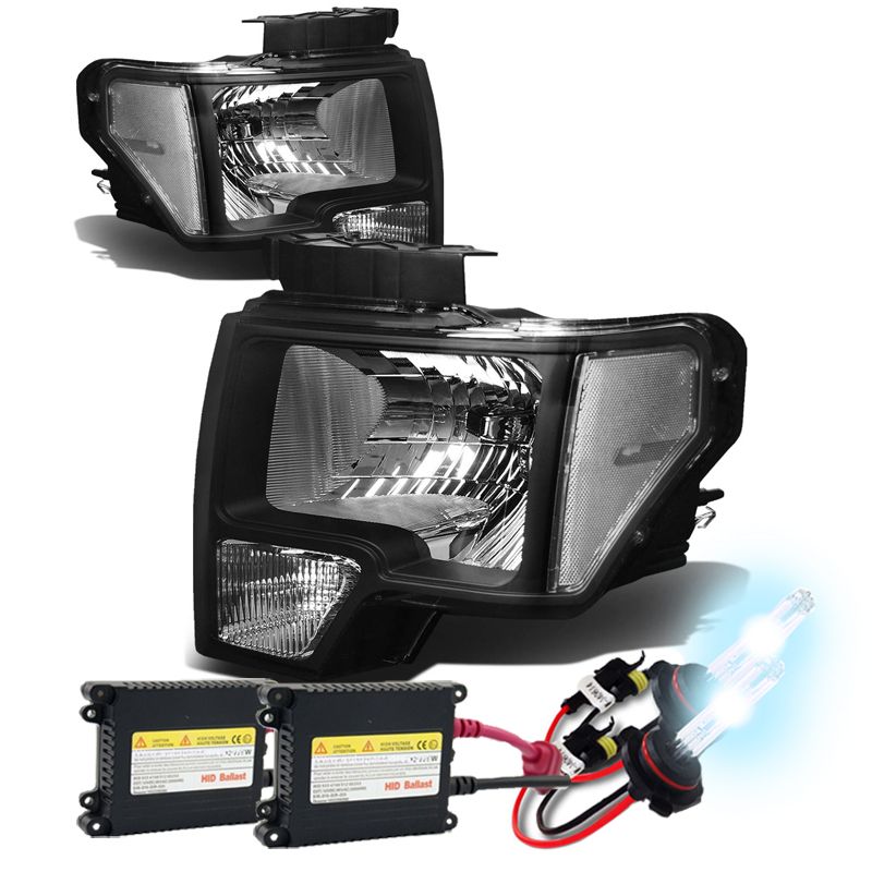 HID Xenon + 2009-2014 Ford F150 OE-Style Replacement Headlights - Black ...