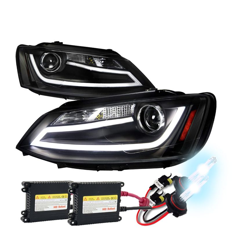 HID Xenon + 2011-2014 Volkswagen Jetta Euro Style LED DRL Projector ...