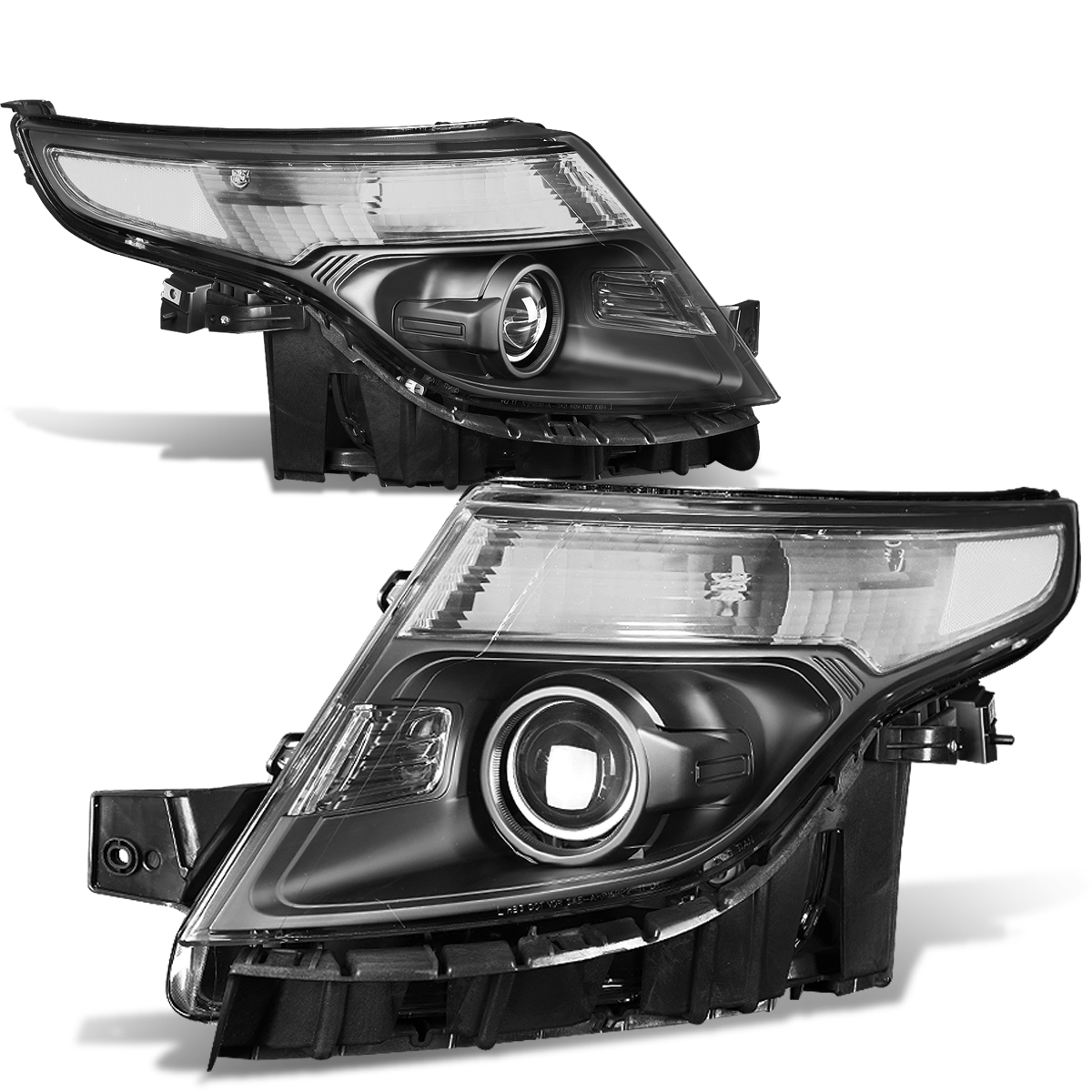 HID Xenon + 2011-2015 Ford Explorer Projector Headlights - Black Clear