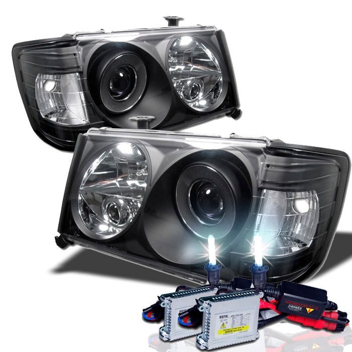 86-93 Mercedes Benz W124 E-Class 1-PC Projector Headlights + HID Kit - Blac