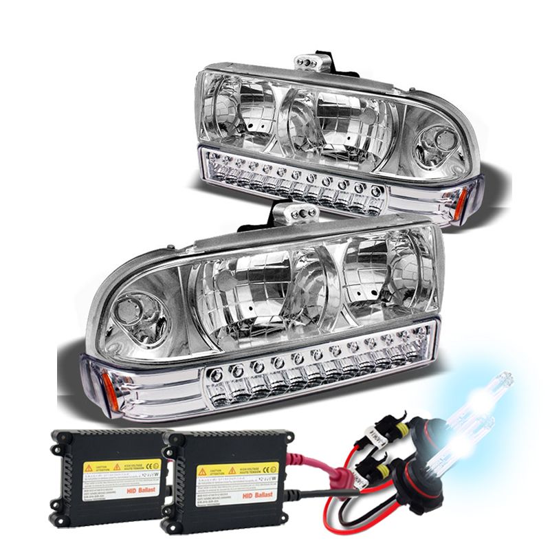 HID Xenon + 98-04 Chevy S10 Pickup / Blazer Crystal Headlights + LED ...