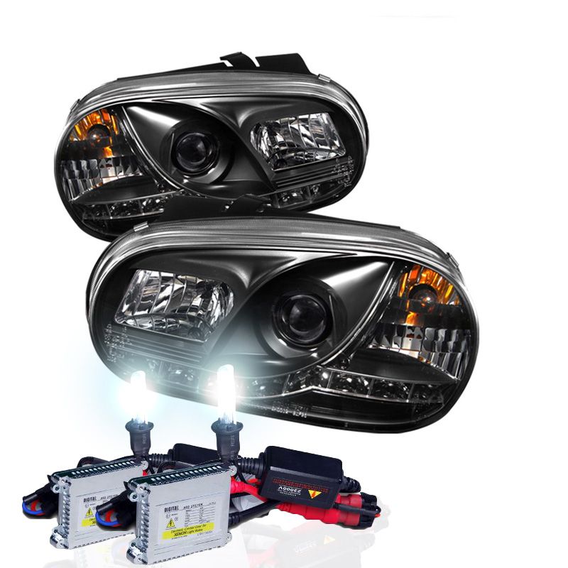 HID Xenon + 99-05 Volkswagen Golf / Jetta MK4 LED DRL Projector ...